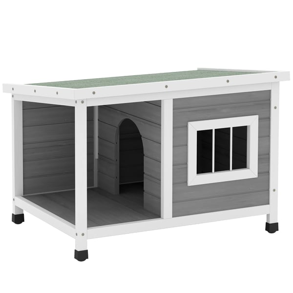 Utomhus hundkoja - Trähus för hund - Mått 85,5 x 62 x 60 cm - Fällbart ...