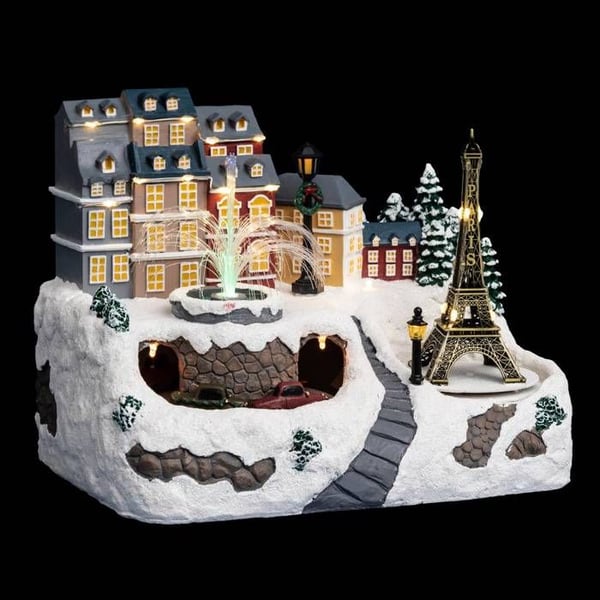 Paris hustak i julby och animerad fontän 36 LED + transformator Feeric ...