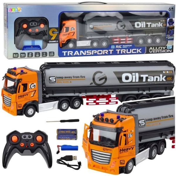 Radiostyrd Leantoys lastbil med tank, RC, ljus och ljud 1:24 | CDON