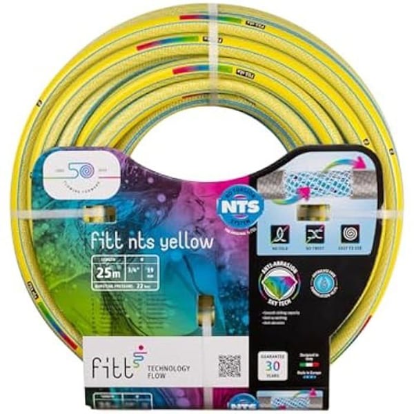 FITT NTS GUL 3/4" (19mm) 25 m - Havevandslange til Intensiv Brug ...