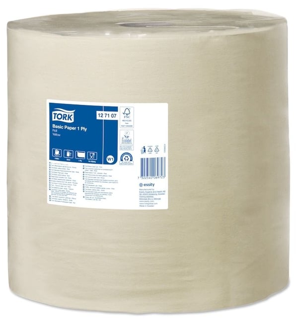 Tork torkpapper W1 Basic, gult, 1-lagers | CDON