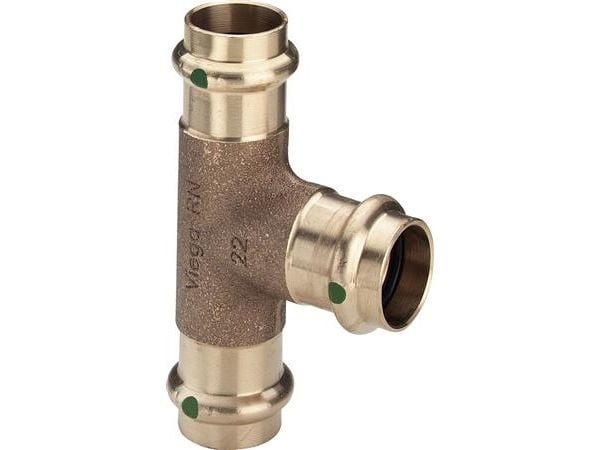 Viega Sanpress T-koppling 54x22x54mm röd mässing med SC-Contur | CDON
