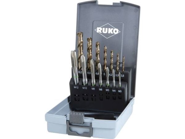 RUKO 245051RO maskintap-och-gängborrsats 14 delar metrisk M3, M4, M5 ...