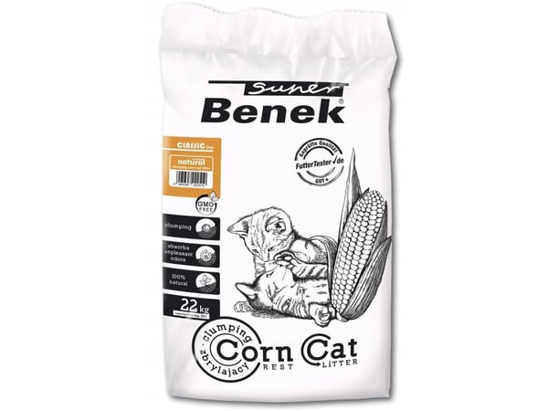 SUPER BENEK Corn Classic Kattströ av majs Naturligt, klumpande 35 l | CDON