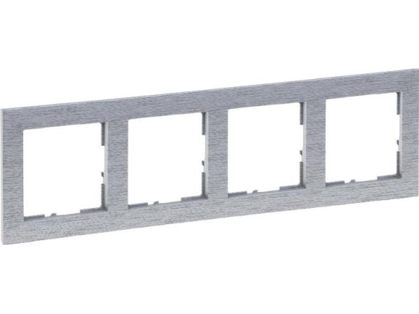 Legrand SUNO ram fyra gångar borstad aluminium 721564 | CDON
