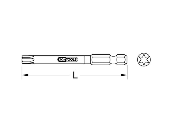 KS Tools 918.3581, Torx, T40, Nickel, DIN 3126, ISO 1173 - C 6,3, 75 mm ...