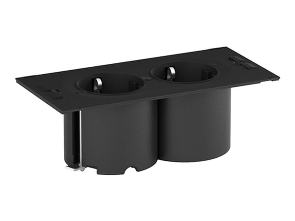 Bachmann DUE, 2 m, 2 växelströmsuttag, inomhus, plast, svart, 141 mm | CDON