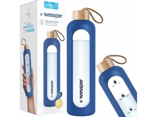 Wessper Motivational Bottle 1 liter - blå | CDON