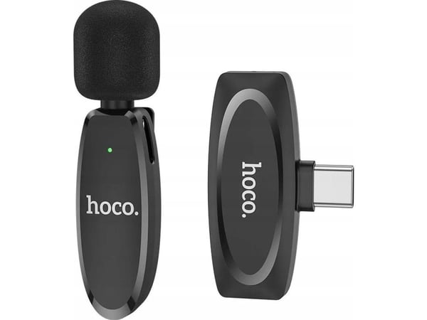 Hoco HOCO trådløs trådløs mikrofon (slips-/klips) Type C L15 svart | CDON