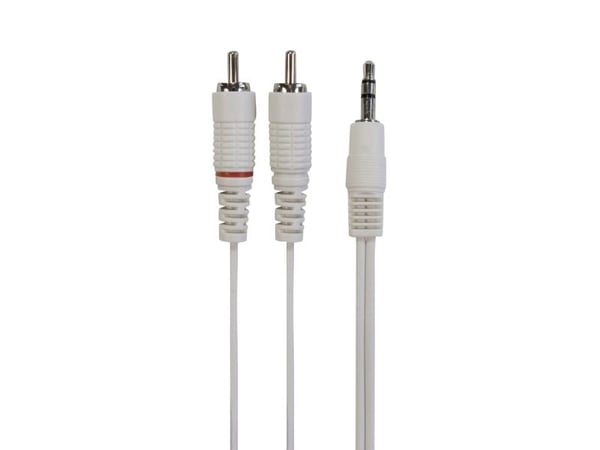 Connectech 3,5 mm mini-jack till phono-kabel, 3 m, vit | CDON