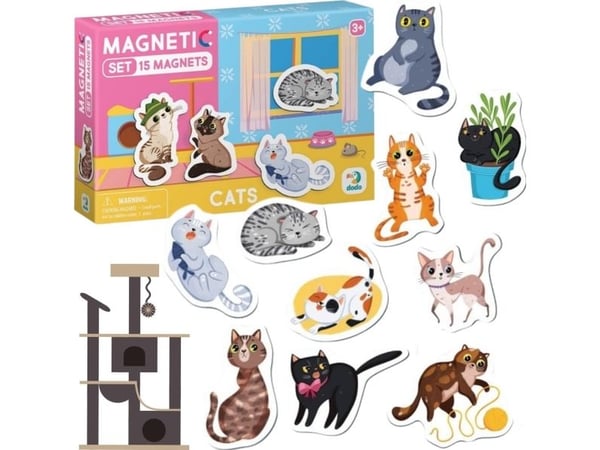 Dodo magnetset katter 15 delar färgglada söta kattmagneter för barn | CDON