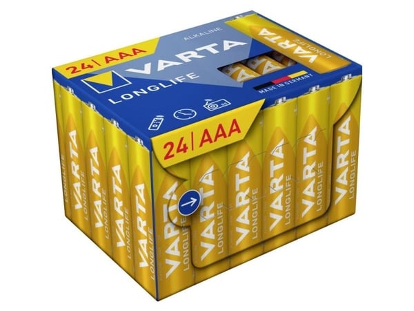 Varta Longlife AAA, Kertakäyttöinen akku, Alkali, 1,5 V, 24 kpl, 1,5 V ...