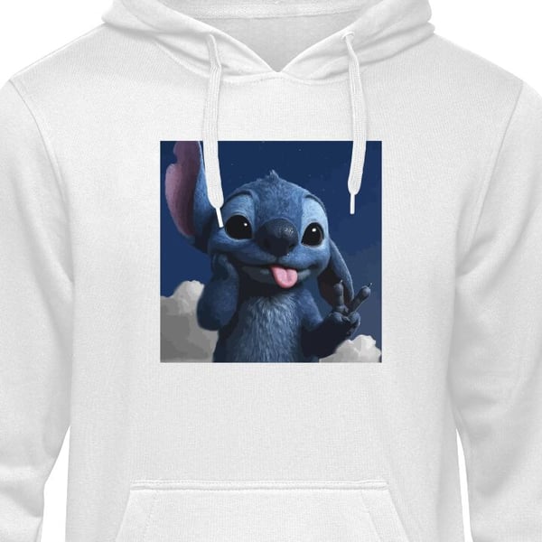 Hoodie Stitch Disney blå utomjording Lilo och Stitch kawaii karaktär ...