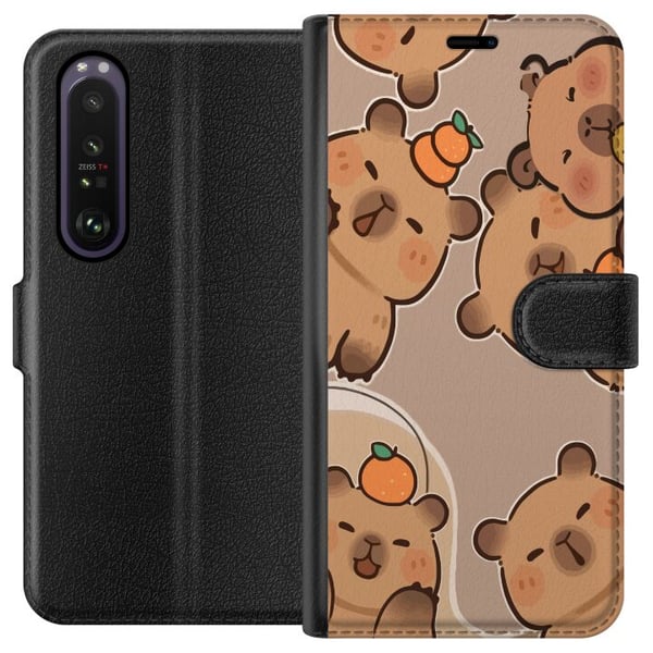 Kompatibelt Plånboksfodral till Sony Xperia 1 III Gulliga capybaror i ...
