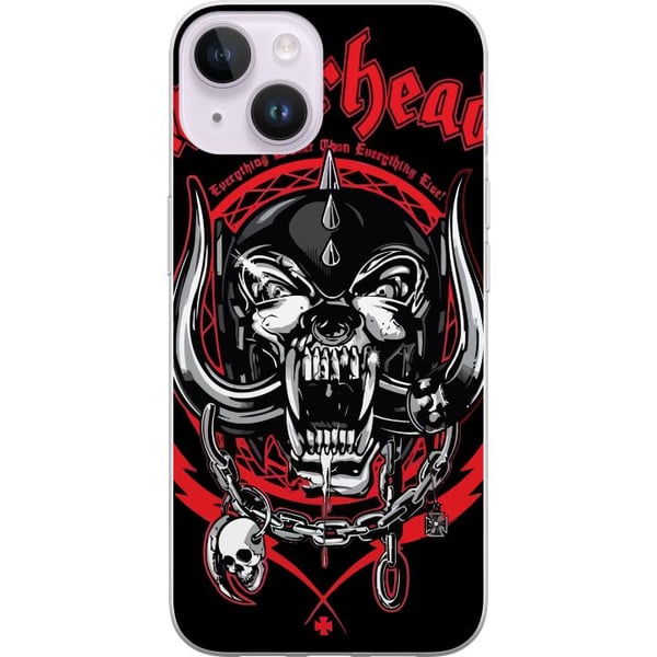 Kompatibel Mobilcover til Apple iPhone 15 Plus Motorhead kranium i rød ...