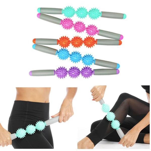 Gym 3 Point Spiky Ball Muskel Massage Roller Yoga Stick Body | CDON