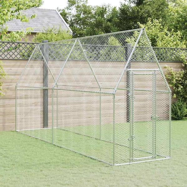 vidaXL Kyllingbur sølv 400x100x190 cm galvanisert stål | CDON