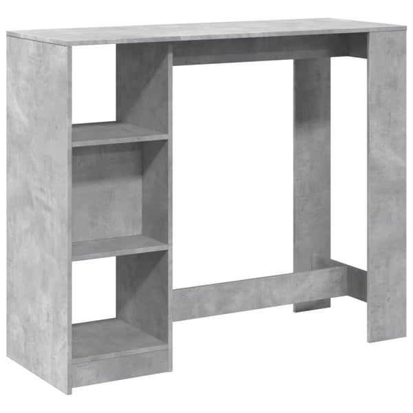 vidaXL Barbord med hylle betonggrå 124x46x103,5 cm konstruert tre | CDON