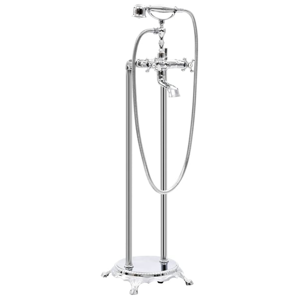 vidaXL Fristående badkarsblandare rostfritt stål 99,5 cm silver | CDON