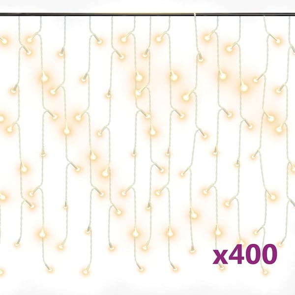 vidaXL Ljusslinga draperi istappar 10 m 400 lysdioder varmvit | CDON