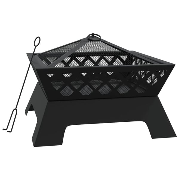 vidaXL Eldstad med eldgaffel 50 cm XXL stål | CDON