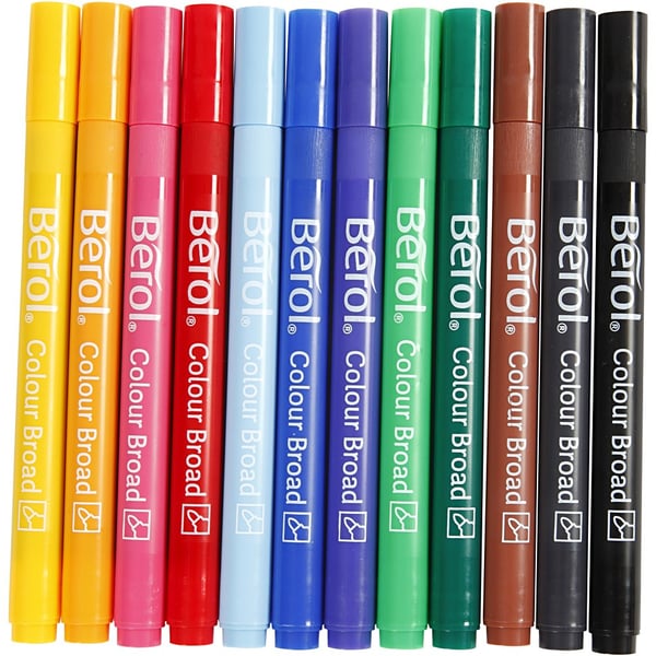 Berol Colourbroad - Mixade Färger - Spets: 1,2 mm - 12 st | CDON