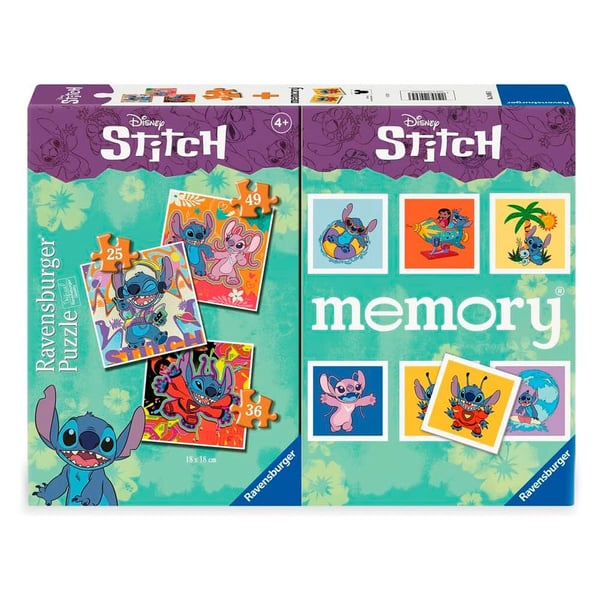 Disney Stitch 3 puzzles + memory multipack | CDON