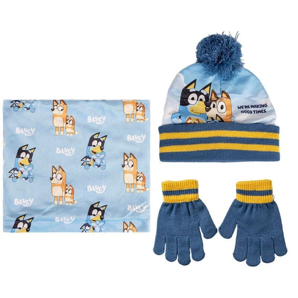 Bluey Kids winter set snood hat gloves | CDON