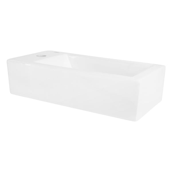 ML-Design Keramisk Hvid Vask 51x25x13 cm; Firkantet; Lille; Hanehul til ...