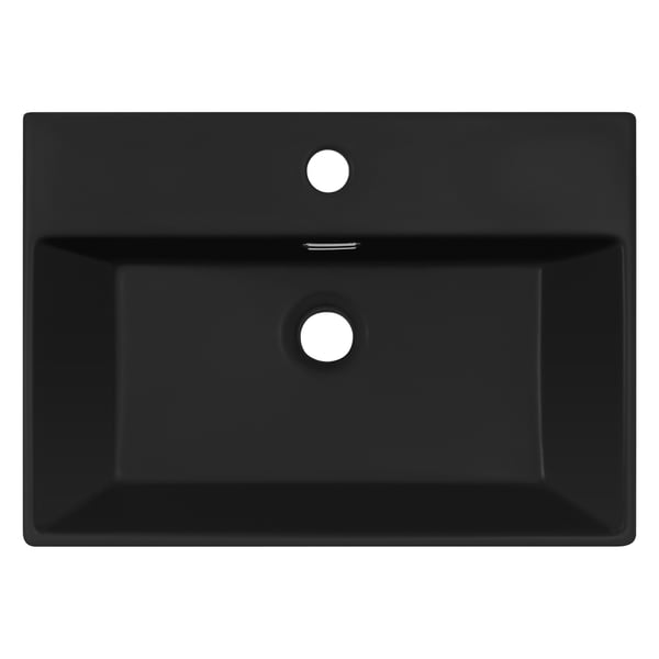 ML-Design Keramisk Vask i Mat Sort 510x360x130mm inkl. Afløbsventil ...