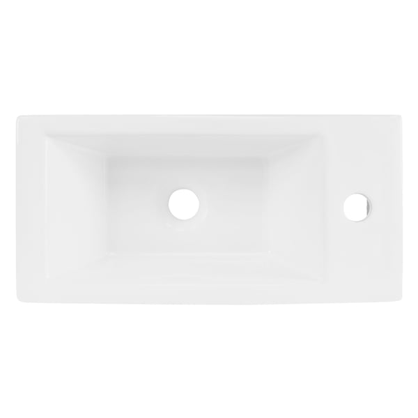ML-Design Keramisk Hvid Vask 51x25x13 cm; Firkantet; Lille; Hanehul til ...