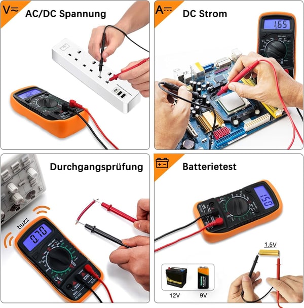 Digital multimeter för AC/DC – volt-, ampere- och ohmmätning med ...