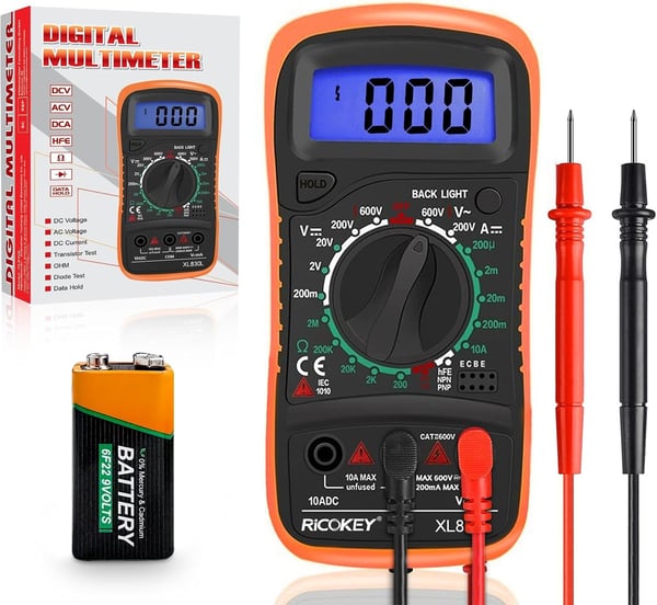Digital multimeter för AC/DC – volt-, ampere- och ohmmätning med ...