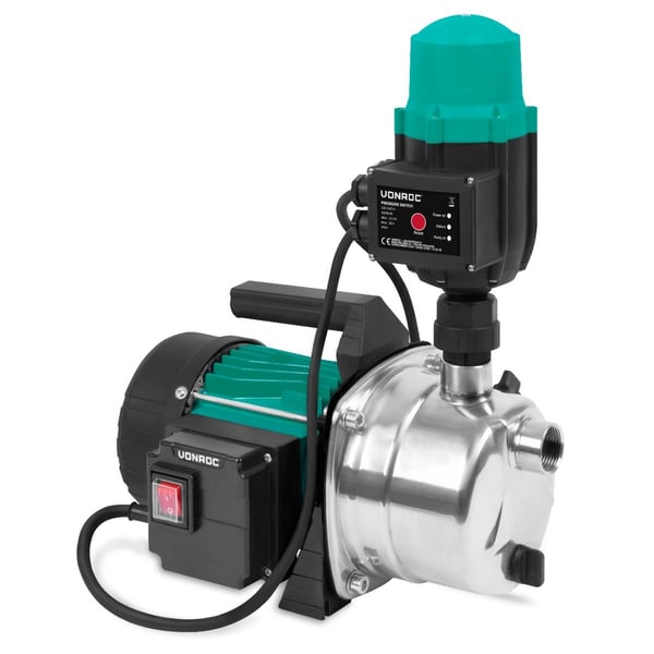 VONROC Hydroforpump 1000W – Automatisk Pump med Tryckvakt och ...