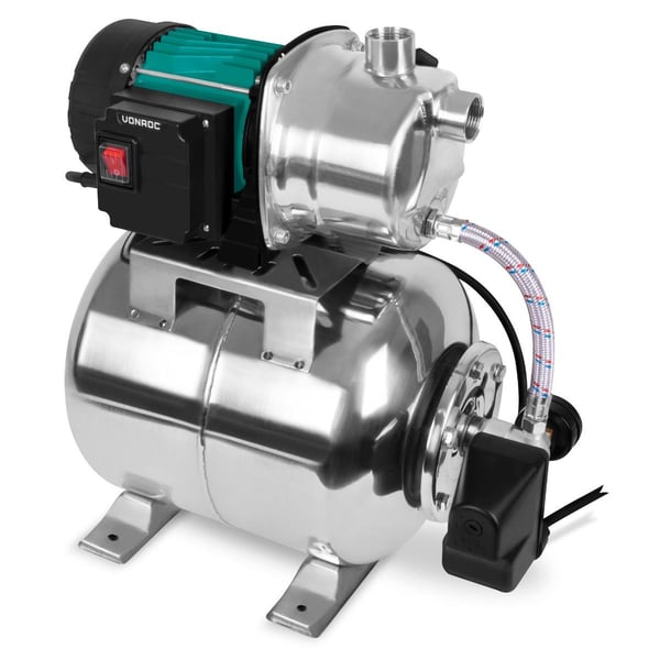 VONROC Hydroforpump 1000W – 3500L/h – 19L Tank – Max 44m Pumphöjd ...