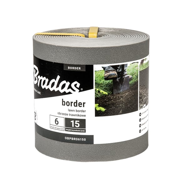 Set med 2 produkter. Gräsmatta kant gräns 6m x 15cm, grå | CDON