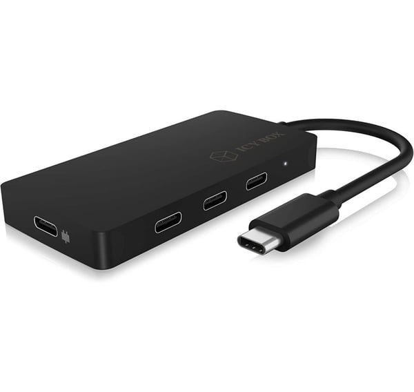Raidsonic, USB Hub, 4-ports hub med USB Type-C interface og PD port, IB ...