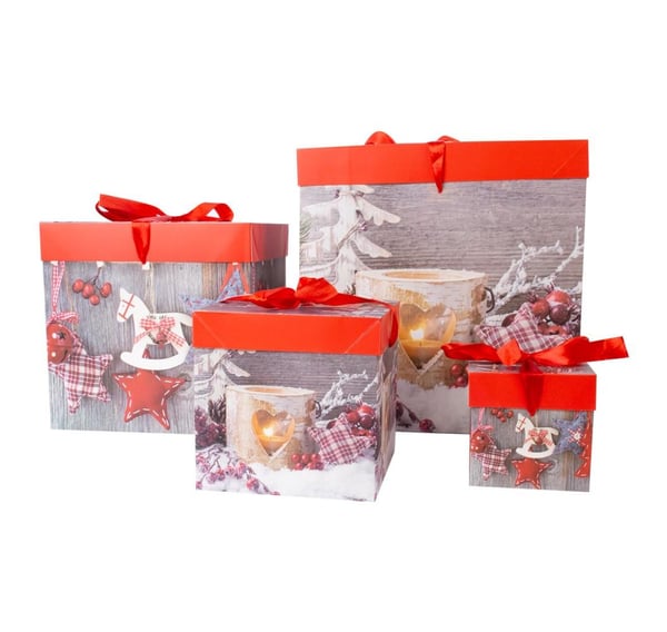 Gaveeske JULEGAVE-4, 30x30x30cm, bland | CDON
