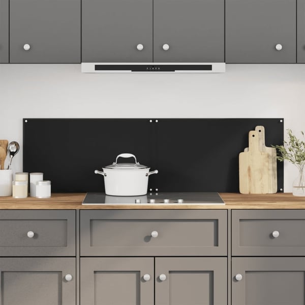 Stänkskydd 2 st svart 70x40 cm härdat glas | CDON