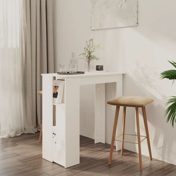 Barbord med hylla vit 102x50x103,5 cm konstruerat trä | CDON