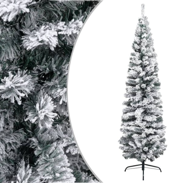 Smal plastgran med snö grön 180 cm PVC | CDON