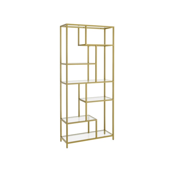 Rootz Gold Glass Steel Stand Hylde - Display Rack - Hærdet glas ...