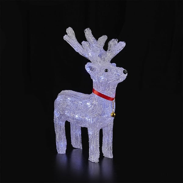 Reinsdyr Akryl - høyde 35 cm med LED-lys | CDON