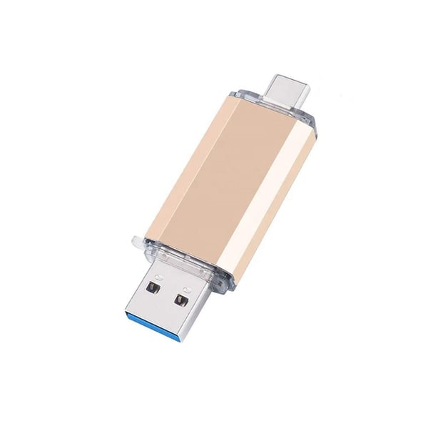 2-i-1 USB-minne med USB 3.0 och USB-C (64 GB) Gold | CDON