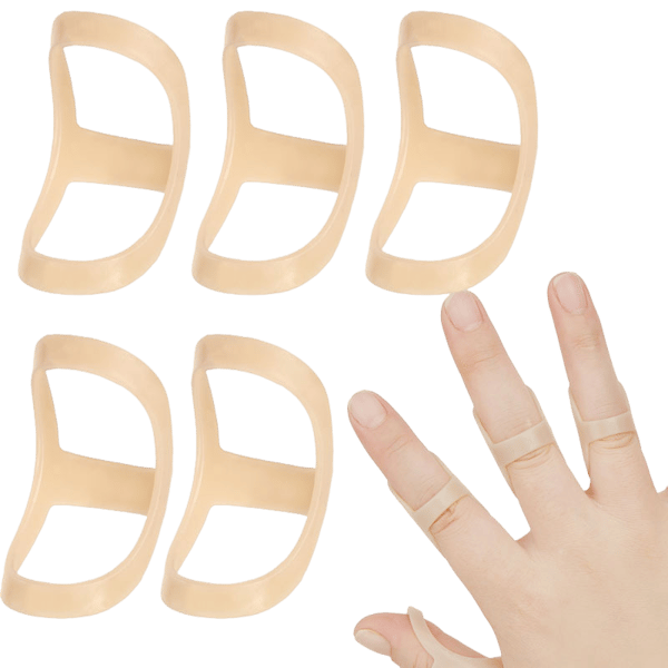 5 Pack Finger Splint Finger Support Finger Straightener Brace Beige ...