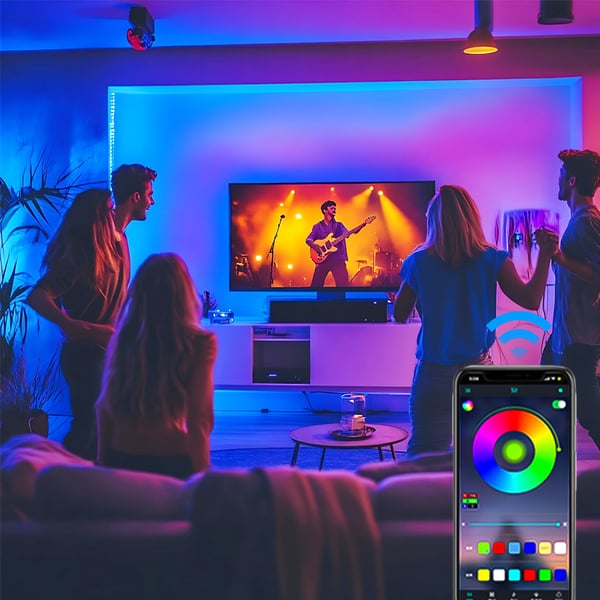 LED ljusslinga med Bluetooth fjärrkontroll RGB LED ljuslist 20 meter | CDON