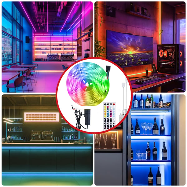 LED ljusslinga med Bluetooth fjärrkontroll RGB LED ljuslist 20 meter | CDON