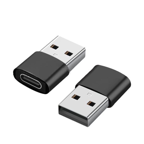 2-pak USB-C til USB-adapter til dataoverførsel og opladning Black | CDON