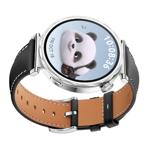 Nahkainen ranneke Huawei Watch GT5:lle - 18MM Black + Silver | CDON