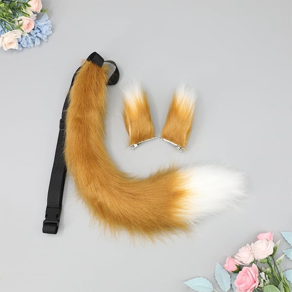 Fox Tail Plysj, kosete Fox Tail Cosplay-tilbehør Camel | CDON